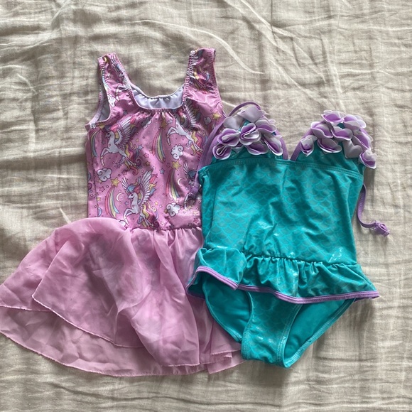 Floatimini | Swim | 2 Swimsuits Mermaid Green Lilac Swimming Suit And ...